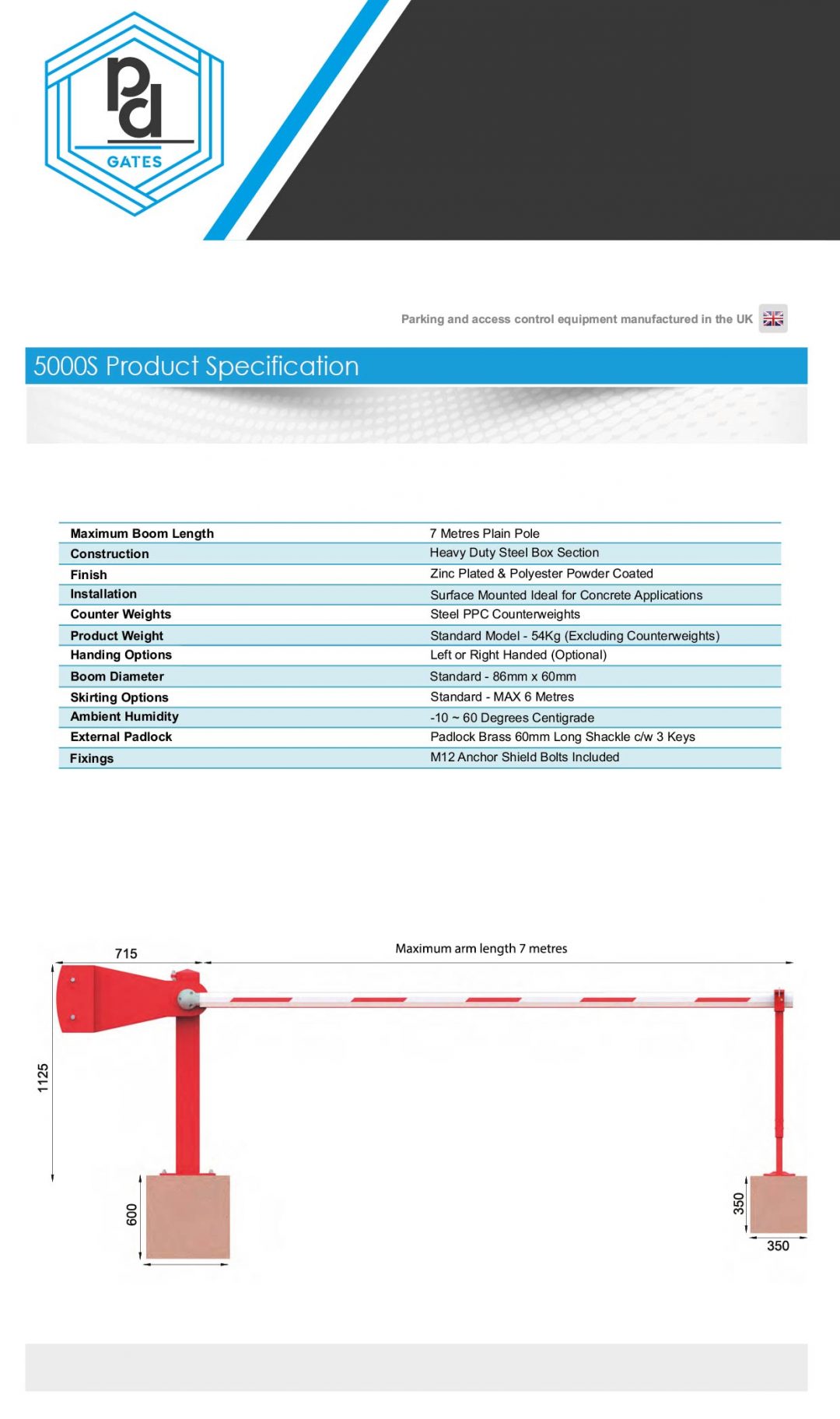 5000s Manual Barrier PD Gates